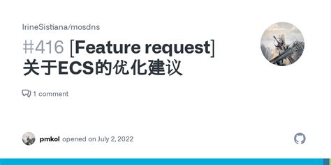 Feature Request 关于ecs的优化建议 · Issue 416 · Irinesistianamosdns · Github