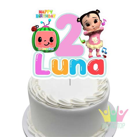 Cocomelon Cece Personalised Cake Topper Tic Tac Top