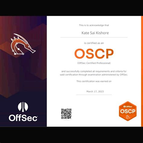 Oscp Cybersecurity Offsec Pentesting Hacking Achivement Redteam Kate Sai Kishore 45