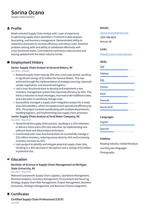 Starbucks Supply Chain Analyst Resume Examples Resumecat