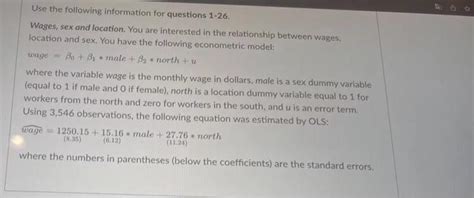 Use The Following Information For Questions 1 26 Chegg Com