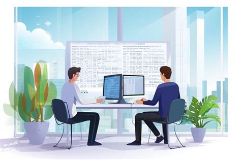 Premium Photo Programmer Composition With Doodle Characters Of Programmers Having Coffee Break