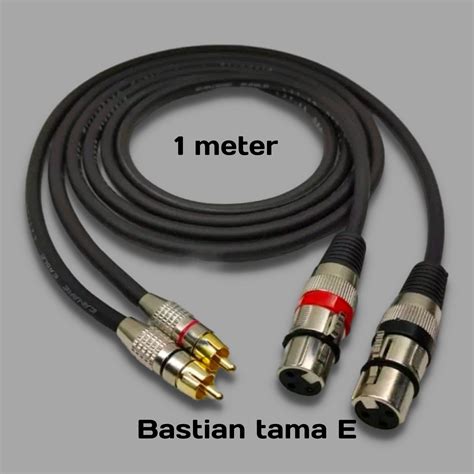 Kabel Mixer Ke Power Ampli Jack Canon Xlr Female Ke Rca 1set2pcs