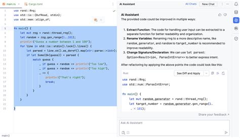 Use Ai Prompts To Explain And Refactor Your Code Rustrover Documentation