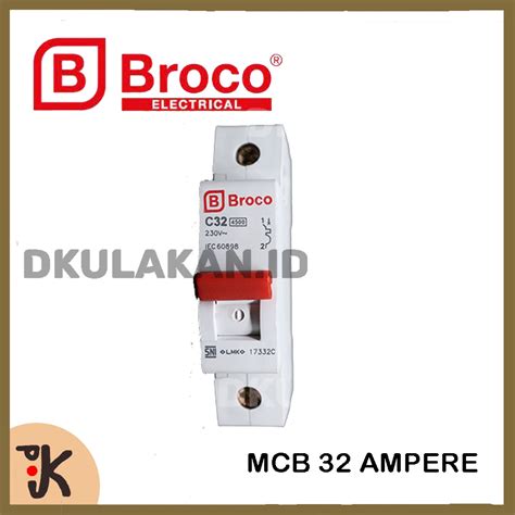 Jual Broco Mcb 1 Phase 32a 17332c Miniature Circuit Breaker 1p C32