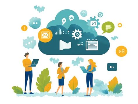 Cloud Computing Concept With People Using Laptops Premium Ai Generated Image