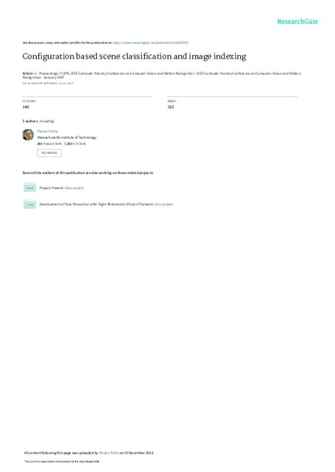 Pdf Configuration Based Scene Classification And Image Indexing