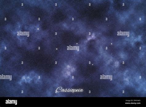 Cassiopeia Star Constellation Brightest Stars Cassiopeia Chair Stock