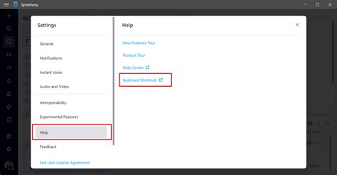 Keyboard Shortcuts Symphony Help Center