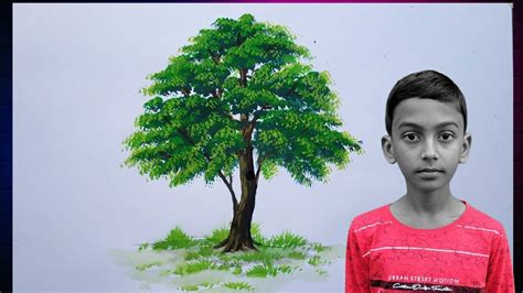 How To Draw Tree Step By Step Easy Tree Drawing সহজে গাছ আঁকা Drawing Youtube