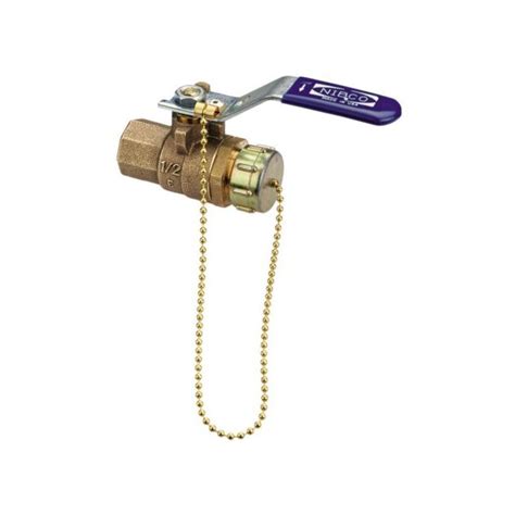 NIBCO S 585 70 HC Cast Bronze Ball Valve Two Piece Lever Handle 3 4 Female Solder Cup X Hose