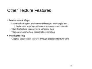 OpenGL Texture Mapping PPT D Graphics Computer Software And Applications
