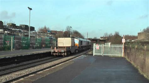 Drs Class 66s Numbers 66434 66414 Passing Lawrence Hill Working 6m67