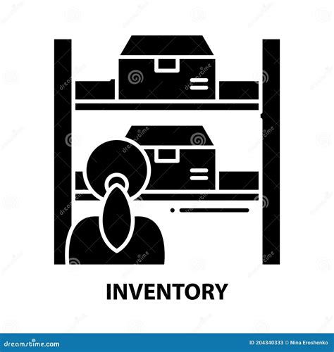 Inventory Icon Black Vector Sign With Editable Strokes Concept