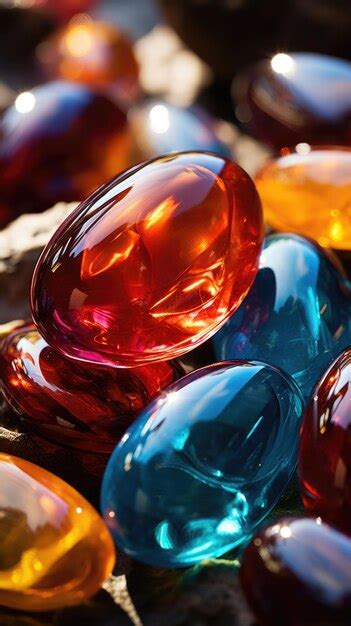 Premium Photo Precious Gemstone Easter Eggs Spectrum Of Colors Springtime Celebration