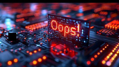 Close Up Of Digital Error Code Displayed On A Futuristic Screen