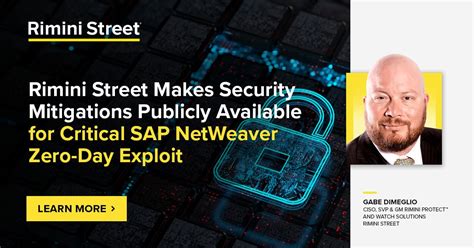 Rimini Street Shares Security Mitigations For Sap Netweaver Exploit
