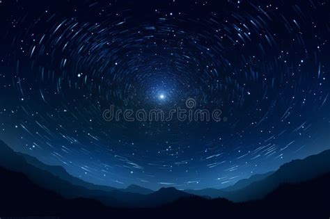 The Night Sky With Stars And A Star Trail Stock Illustration Illustration Of Nebula Planet