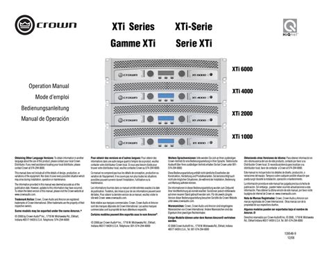 Crown Xti 4000 Manual Prices Online