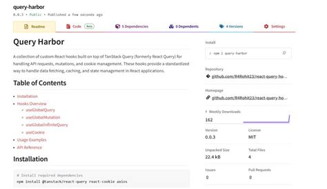 My First Npm Package Query Harbor A Custom Hook Library For Api Rohit Chaware