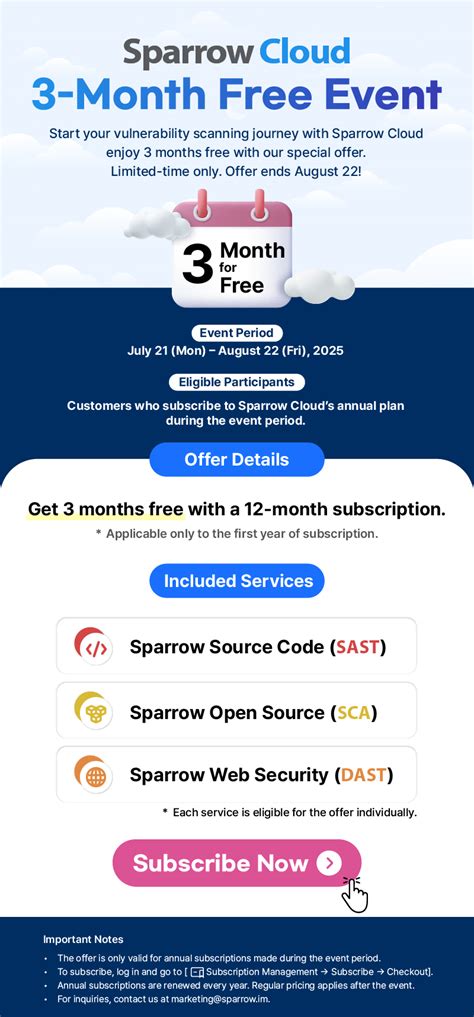 Sparrow Cloud 3 Month Free Event Cloud Based Static And Dynamic