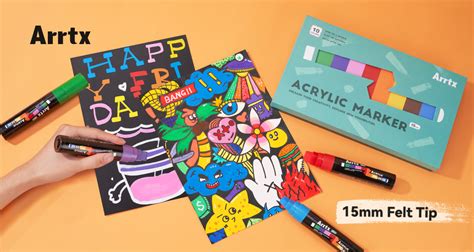Arrtx 10 Colors Jumbo Acrylic Markers (15mm Broad Tips) – ArrtxArt