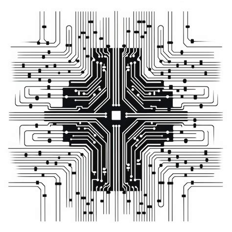 Premium Vector Minimal Vector Computer Circuit On White Background