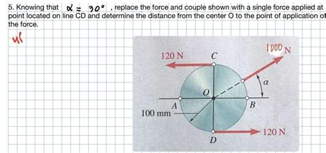 Solved Knowing That A30 Replace The Force And Couple Shown