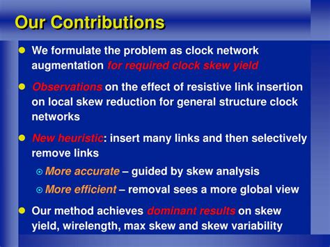 Ppt A Global Minimum Clock Distribution Network Augmentation