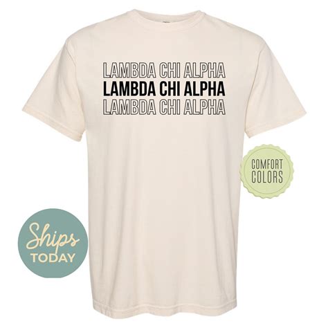 Lambda Chi Alpha Mirror Outline Fraternity T Shirt Lambda Etsy