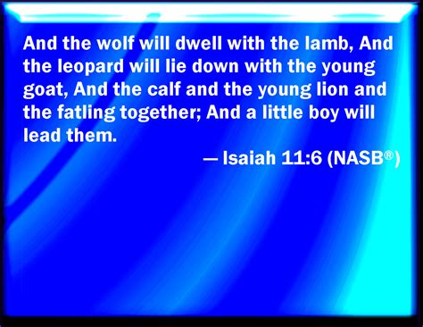 Isaiah 116 The Wolf Also Shall Dwell With The Lamb And The Leopard