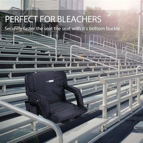 Buy Portable Reclining Stadium Chair With Padded Backrest And