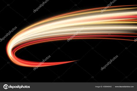 Abstract Red Yellow Light High Speed Dynamic Black Background Vector