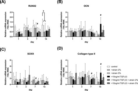 Mrna Expression Of A Osteogenic Genes Runx2 And Ocn As Well As B