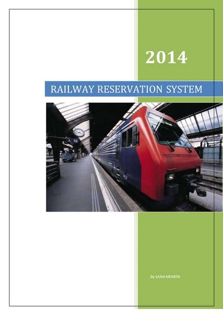 Computer Science Project Of Railway Reservation System Python Programmingpdf