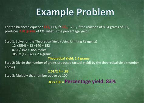 Calculating Percentage Yield Limiting Reagents