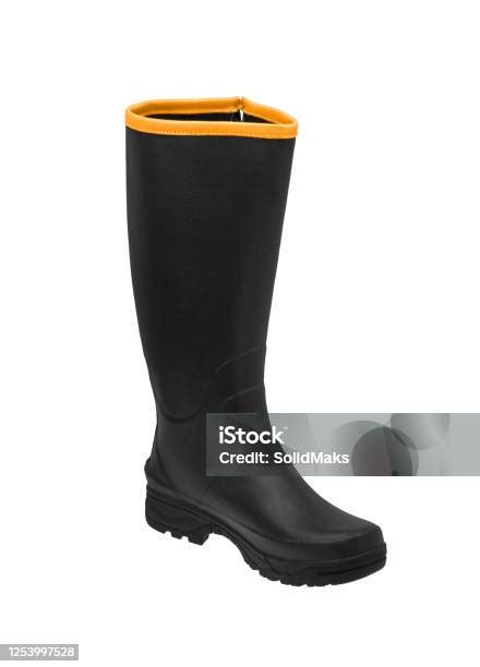 고무 부츠는 흰색 배경에 격리 악천후 나 원예 신발을 굽습니다 농부 사냥꾼 또는 정원사 신발 가을에 대한 스톡 사진 및 기타 이미지 Istock