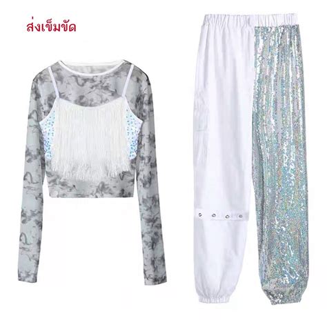 เด็กเครื่องแต่งกายแจ๊สแดนซ์สาวฮิปฮอปฮิปฮอปแคทวอล์คแคทวอล์กเสื้อผ้าสาวเต้นรำเครื่องแต่งกายแสดงชุด