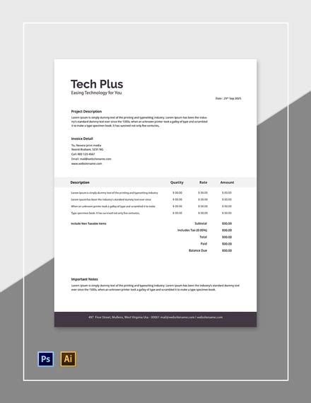 Business Invoice Template Google Docs Google Sheets Excel Word Template Net