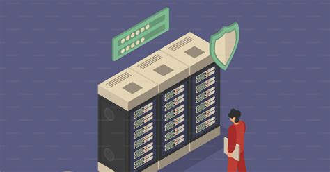 Vektor Vektor Isometrik Server Identifikasi Dan Keamanan Data Big
