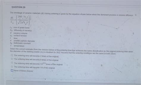 [solved] The Shrinkage Of Ceramic Materials