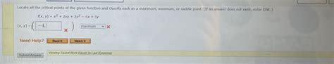 Solved Locate All The Critical Points Of The Given Function