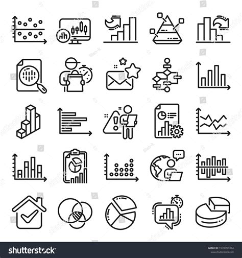Charts Diagrams Line Icons Set 3d Stock Vector Royalty Free 1939095334 Shutterstock