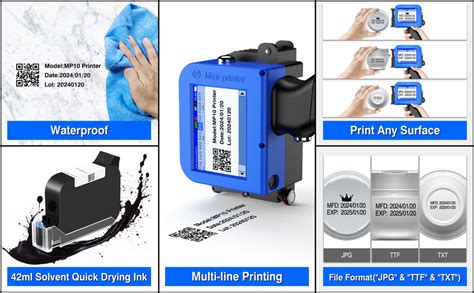 Amazon Com Mini Handheld Inkjet Printer Handheld Printer Portable With Ml Fast Drying