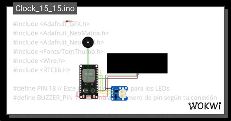A Clock On A 15x15 Ledstrip Matrix Copy 3 Wokwi Esp32 Stm32