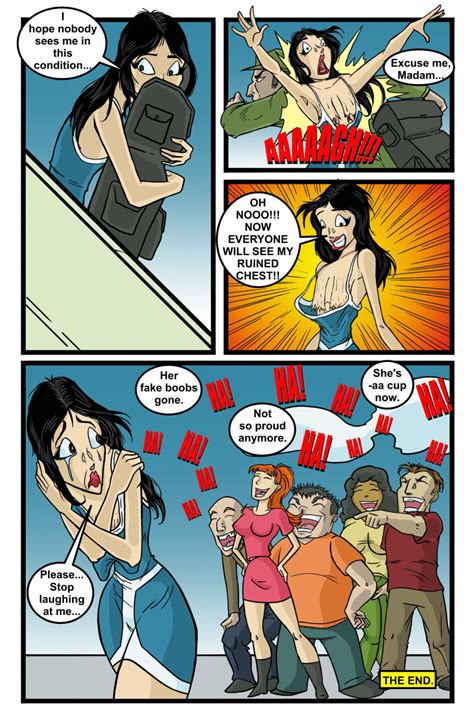 Rule 34 Black Hair Blue Dress Breast Expansion Bursting Comic