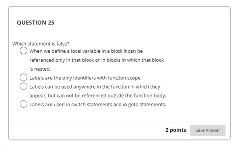 Solved Question 2 Which Statement Is False Every Block Is A