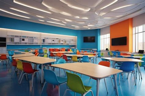 Classroom With Flexible Learning Spaces Premium Ai Generated Image
