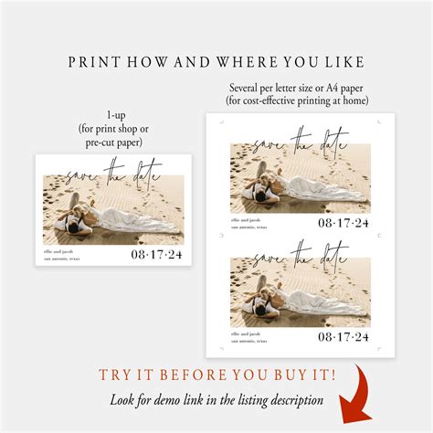 Photo Save The Date Template Instant Download Editable Etsy