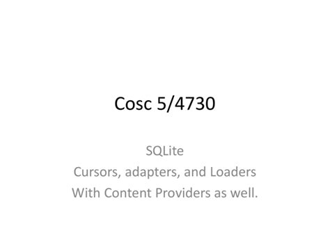 Sqlite